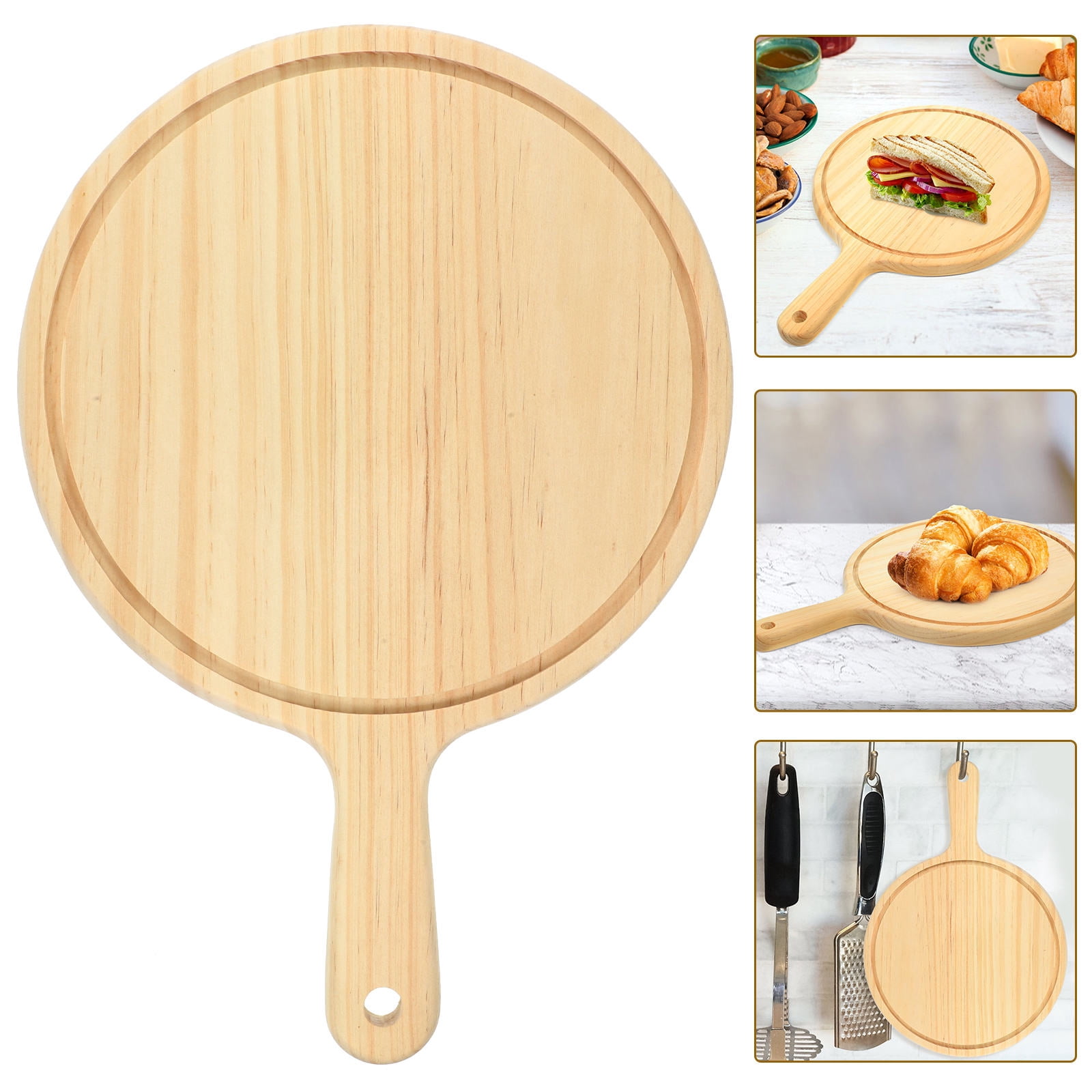 GOOHOCHY Wooden Pizza Tray Elegant Entertaining Serving Trays for ...