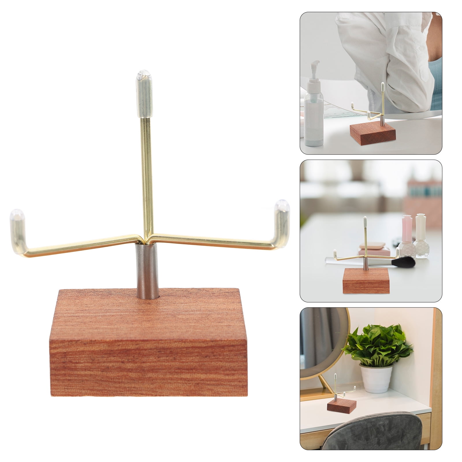 GOOHOCHY Wooden Rock Display Stand 2pcs Mineral Display Holder Crystal ...