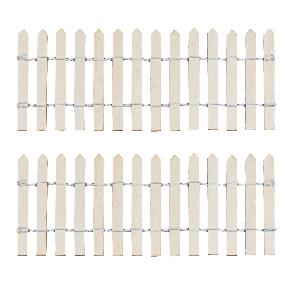 GOOHOCHY Wooden Small Picket Fence for Garden Decor Khaki Color ...