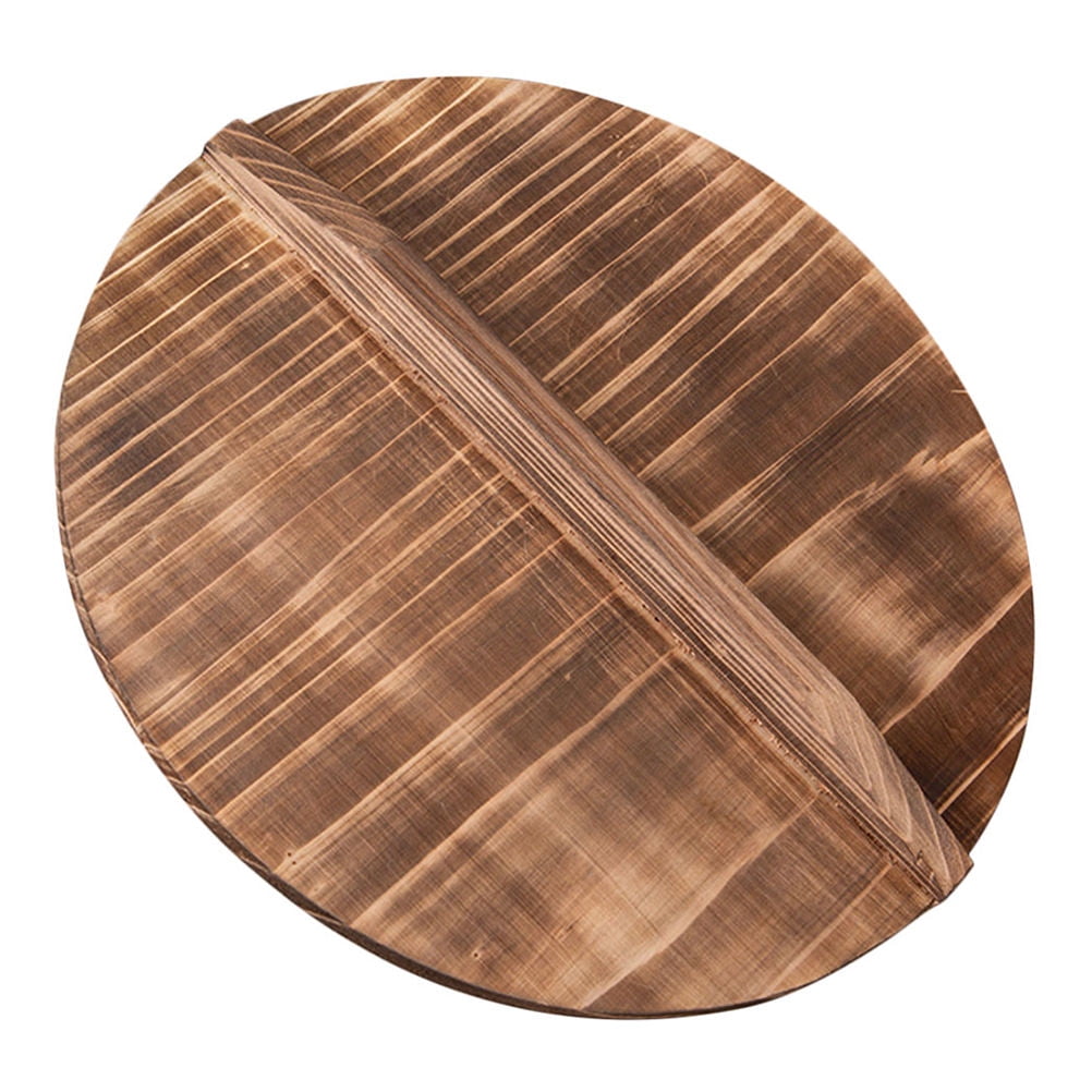 GOOHOCHY Wooden Wok Lid Natural Wood Kitchen Lid with Universal Pot ...
