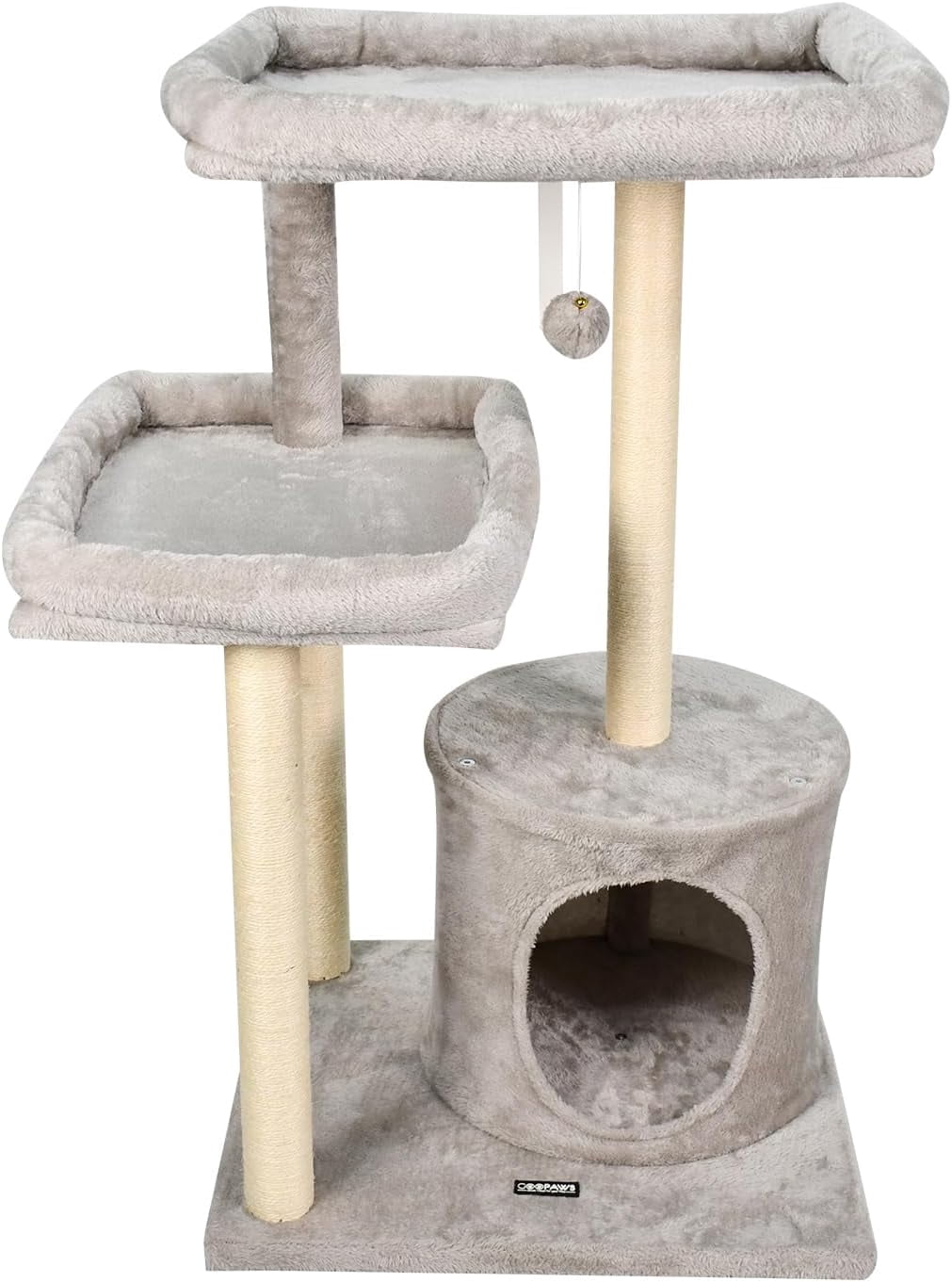 GOOPAWS 42-in Heavy-Duty Cat Tree for Large Cats, Multi-Level Tower ...