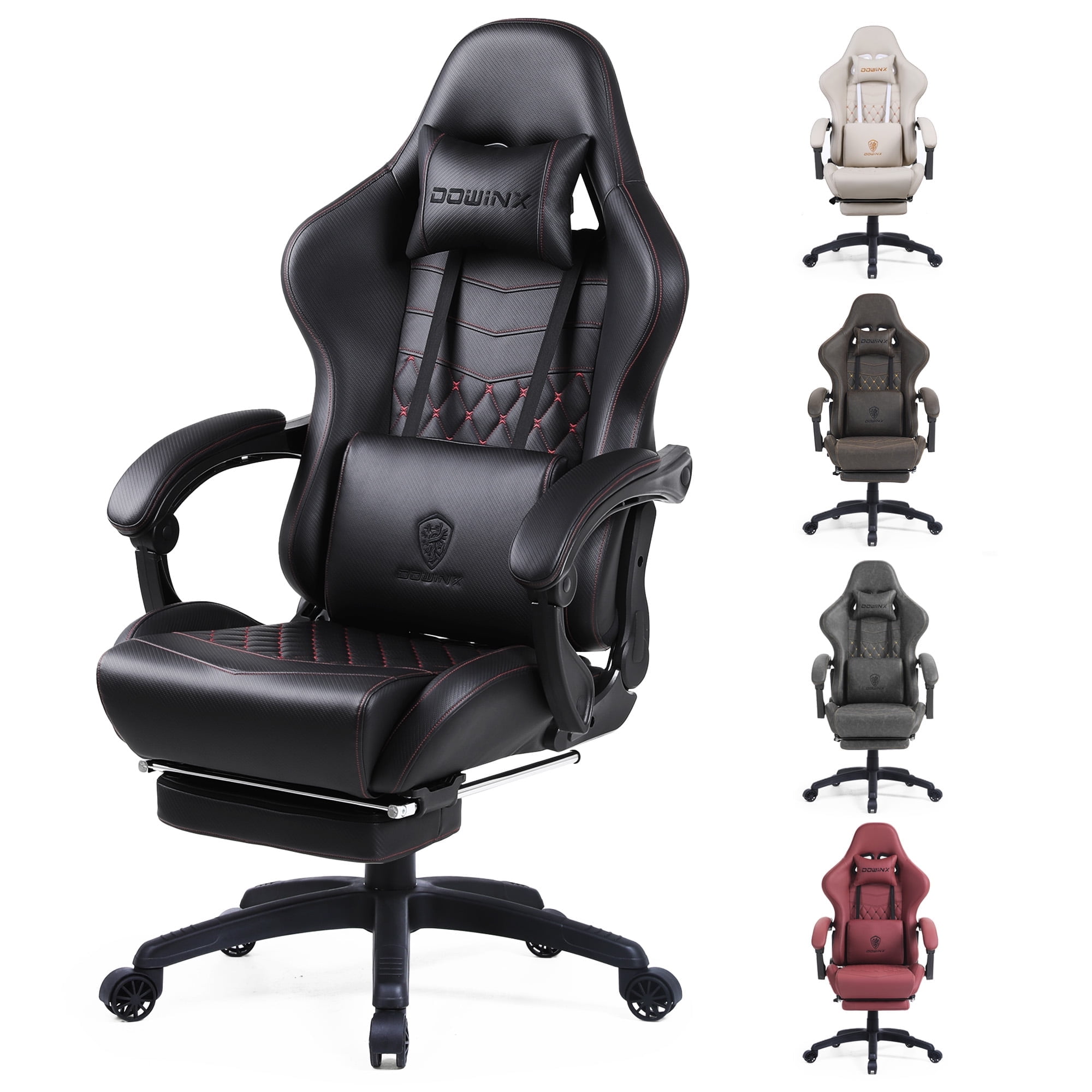 GOOSEA Big and Tall Gaming Chair with Footrest, Ergonomic High Back ...