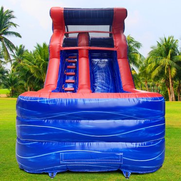 Pogo Bouncy House Crossover Kids Big Inflatable Water Slide, Rainbow ...