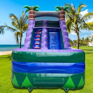 Pogo Bouncy House Crossover Kids Big Inflatable Water Slide, Rainbow ...