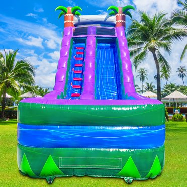 Pogo Bounce House Crossover Kids Inflatable Water Slide, Rainbow Cloud ...