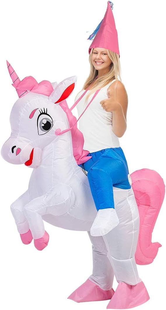 GOOSH 63 Inch Inflatable Unicorn Costume Adult Size, Blow Up Unicorn ...