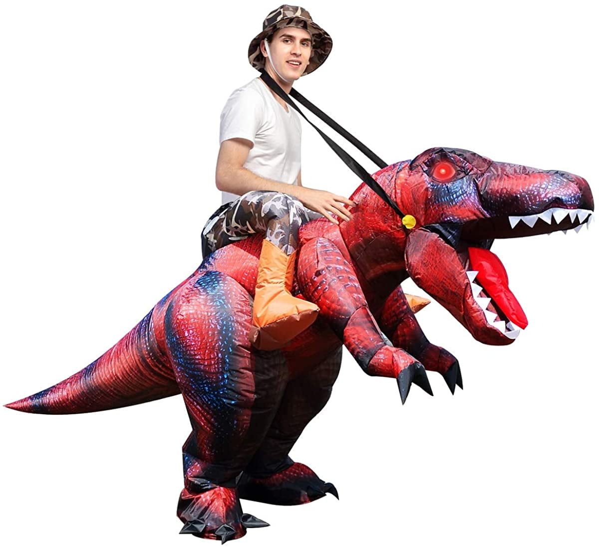 GOOSH 72 Inch Adult Inflatable Dinosaur Costume, Blow Up Dinosaur ...