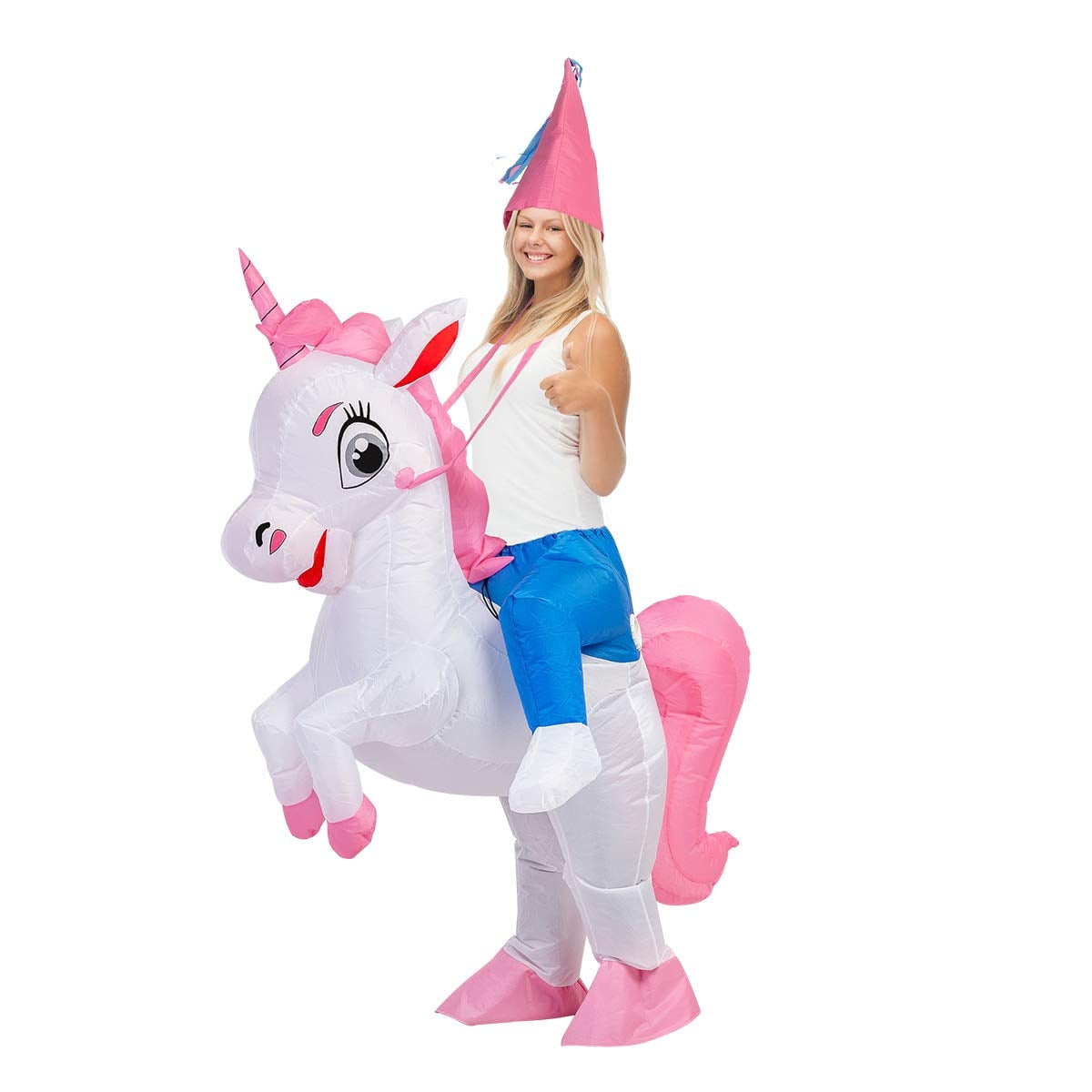 GOOSH 72 Inch Adult Unicorn Costume, Blow Up Unicorn Costume Inflatable ...