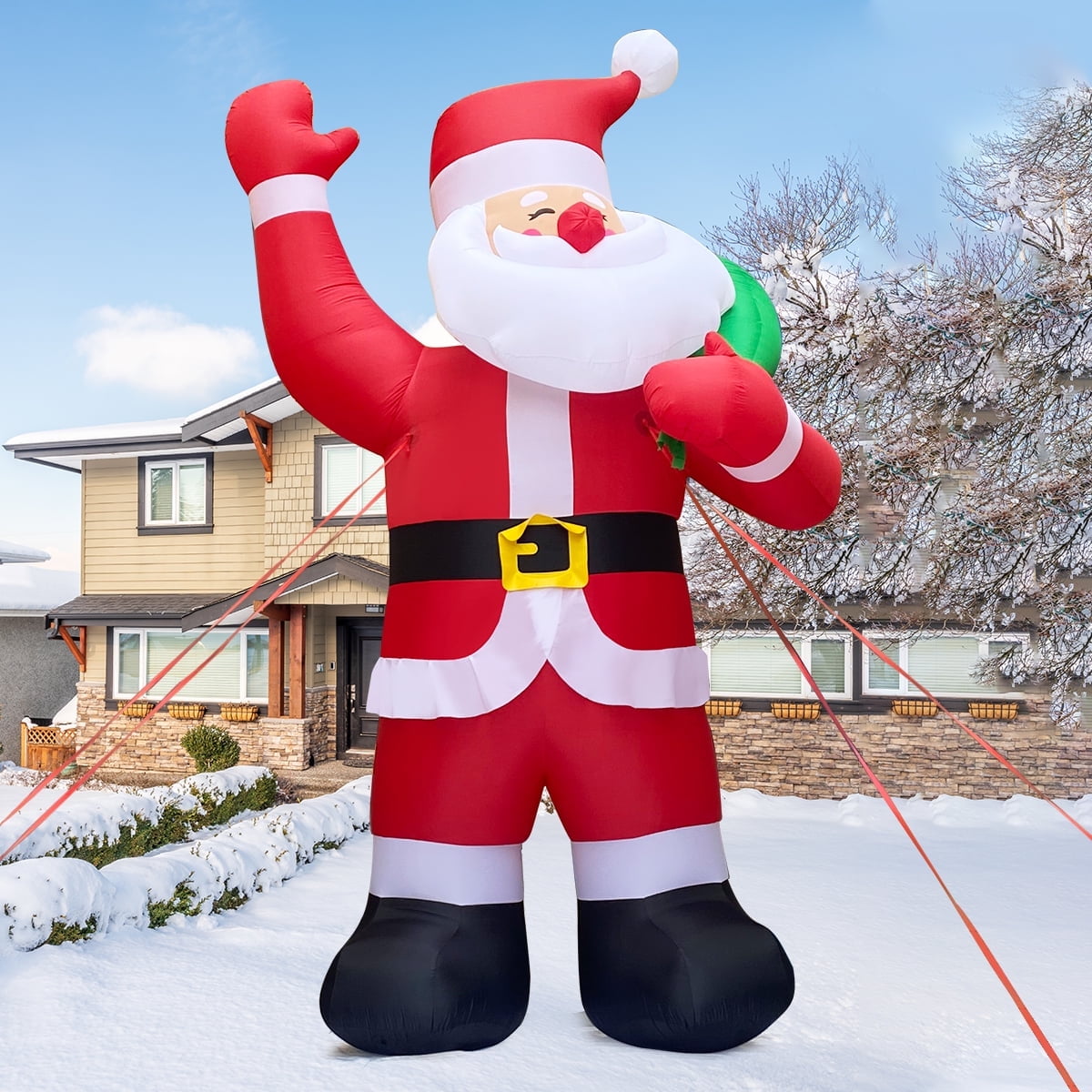 GOOSH Christmas Inflatable 26 FT Santa Inflatables, Gaint Santa ...