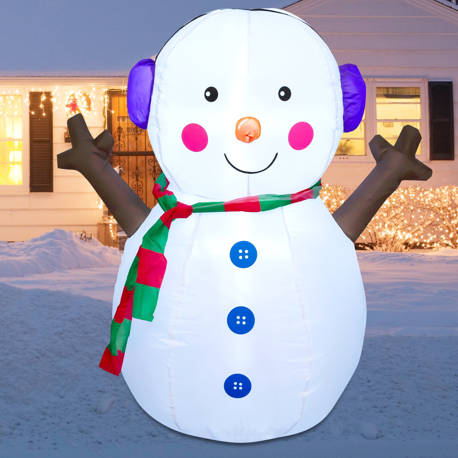 GOOSH Christmas Inflatable 4 FT Blow Up Snowman Inflatable, Snowman ...