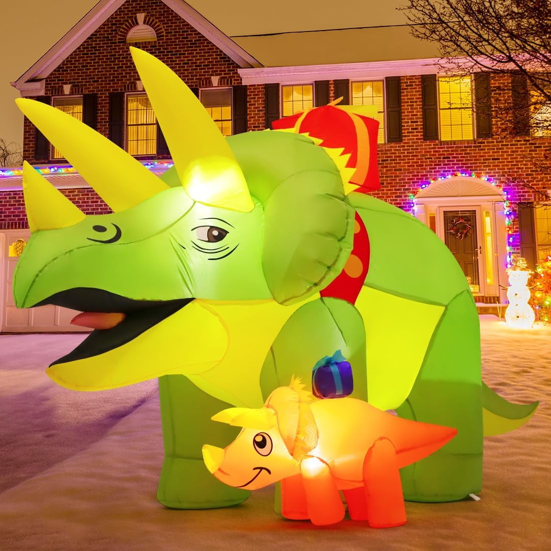 Goosh Christmas Inflatable 7 5 Ft Christmas Inflatables Dinosaur