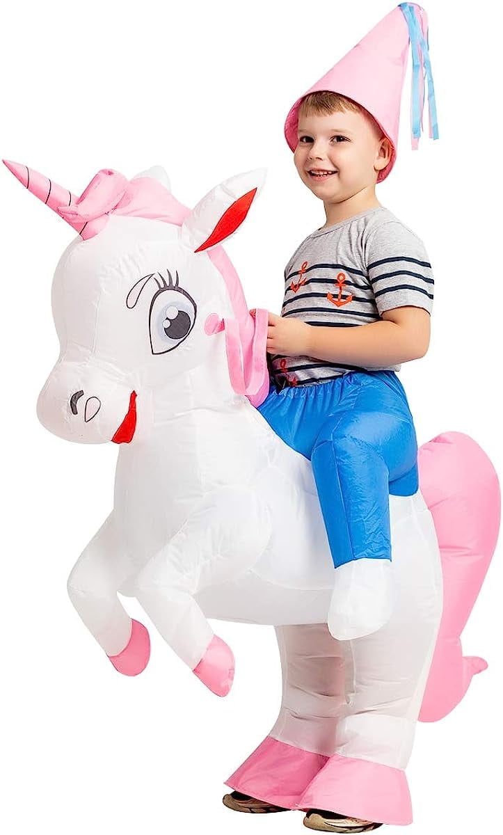 GOOSH Halloween Costumes 55 Inch Kids Inflatable Unicorn Costume, Blow ...
