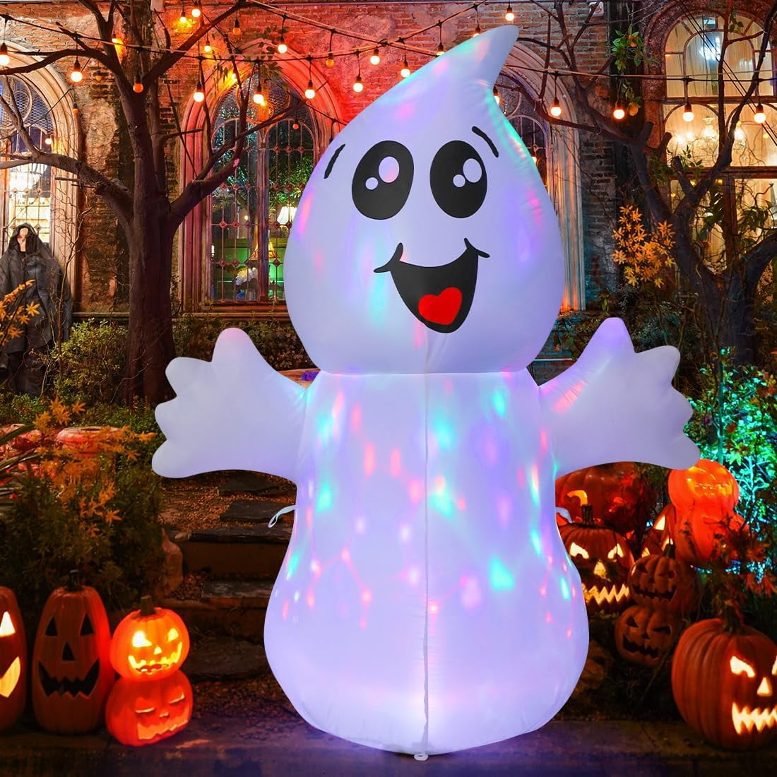 GOOSH Halloween Inflatable 5 FT Ghosts Halloween Decorations, Cute ...