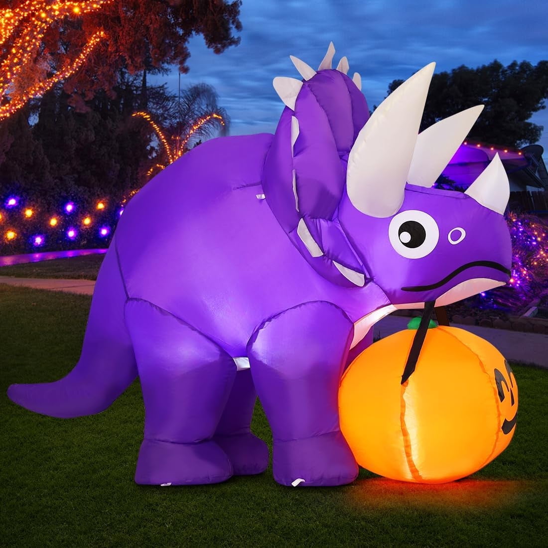 GOOSH Halloween Inflatable 5 FT Halloween Dinosaur Inflatable ...
