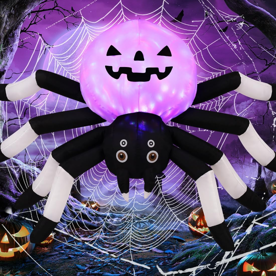 GOOSH Halloween Inflatable 5 FT Halloween Spider Inflatable with Magic ...