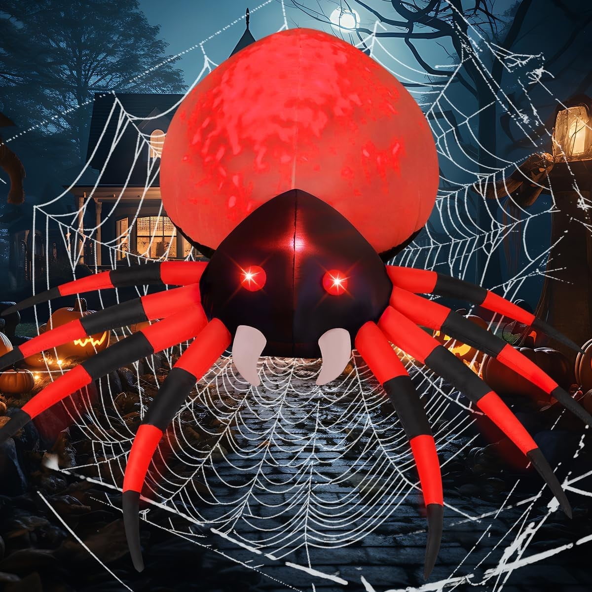 GOOSH Halloween Inflatables 8 FT Halloween Spider Inflatable, Giant ...