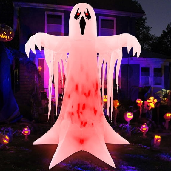 GOOSH Halloween Inflatables 9.2 FT Halloween Ghost Inflatable with ...