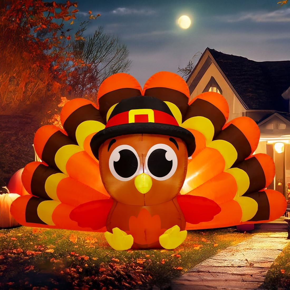 GOOSH Thanksgiving Inflatable 8 FT Inflatable Thanksgiving Turkey ...