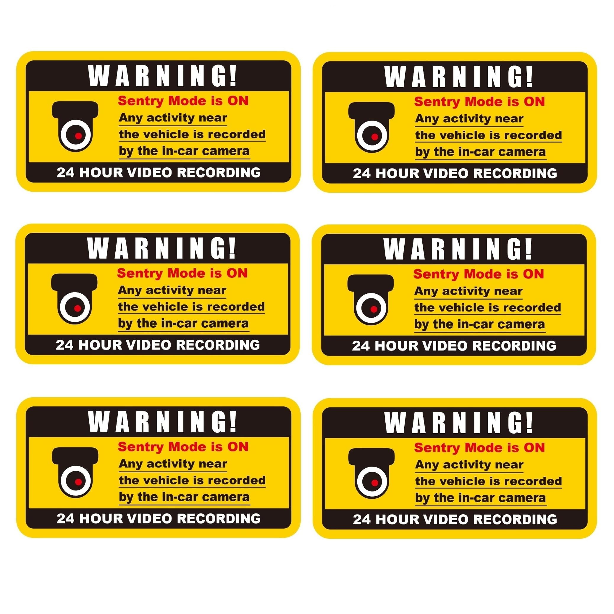 GOOYOGOO in Car Camera Recording Warning Stickers 4x2 Inch,Anti-Theft ...