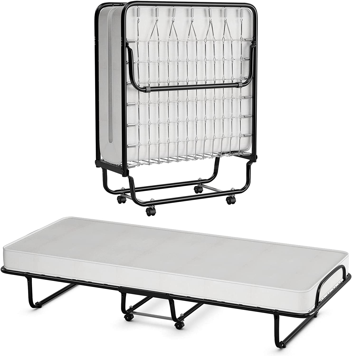 GORELAX Folding Bed with 4 Inch Mattress, Cot Size Small Single ...