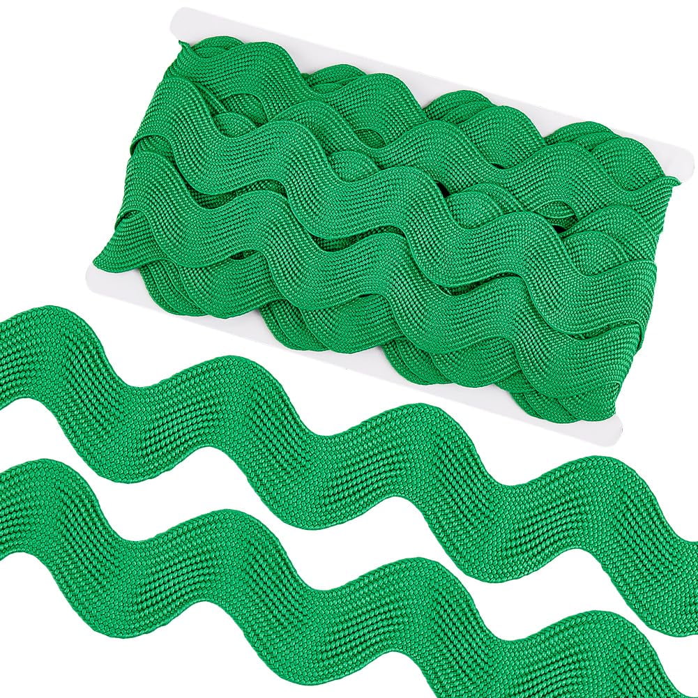 GORGECRAFT 10 Yard 1.58 Inch Large Christmas Green RIC Rac Trim Wave ...