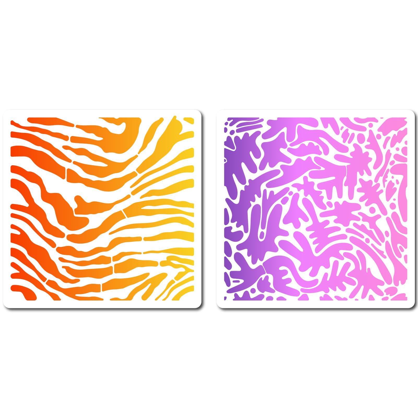 GORGECRAFT 2 Styles Texture YPF5 Plastic Stencils Vintage Reusable ...