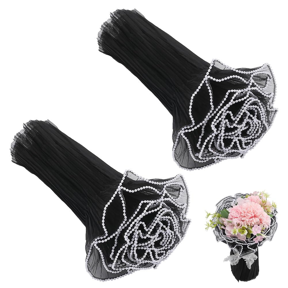 GORGECRAFT 8 Yards Ruffle MSF2 Pearl Edge Organza Flower Wrapping Mesh ...