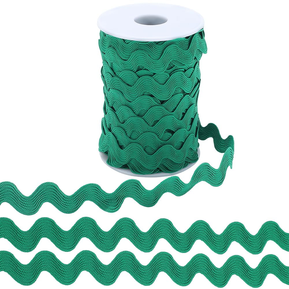 GORGECRAFT Rick Rack Trim 25 Yards 10mm Wide Rac Ribbon Green Wave ...