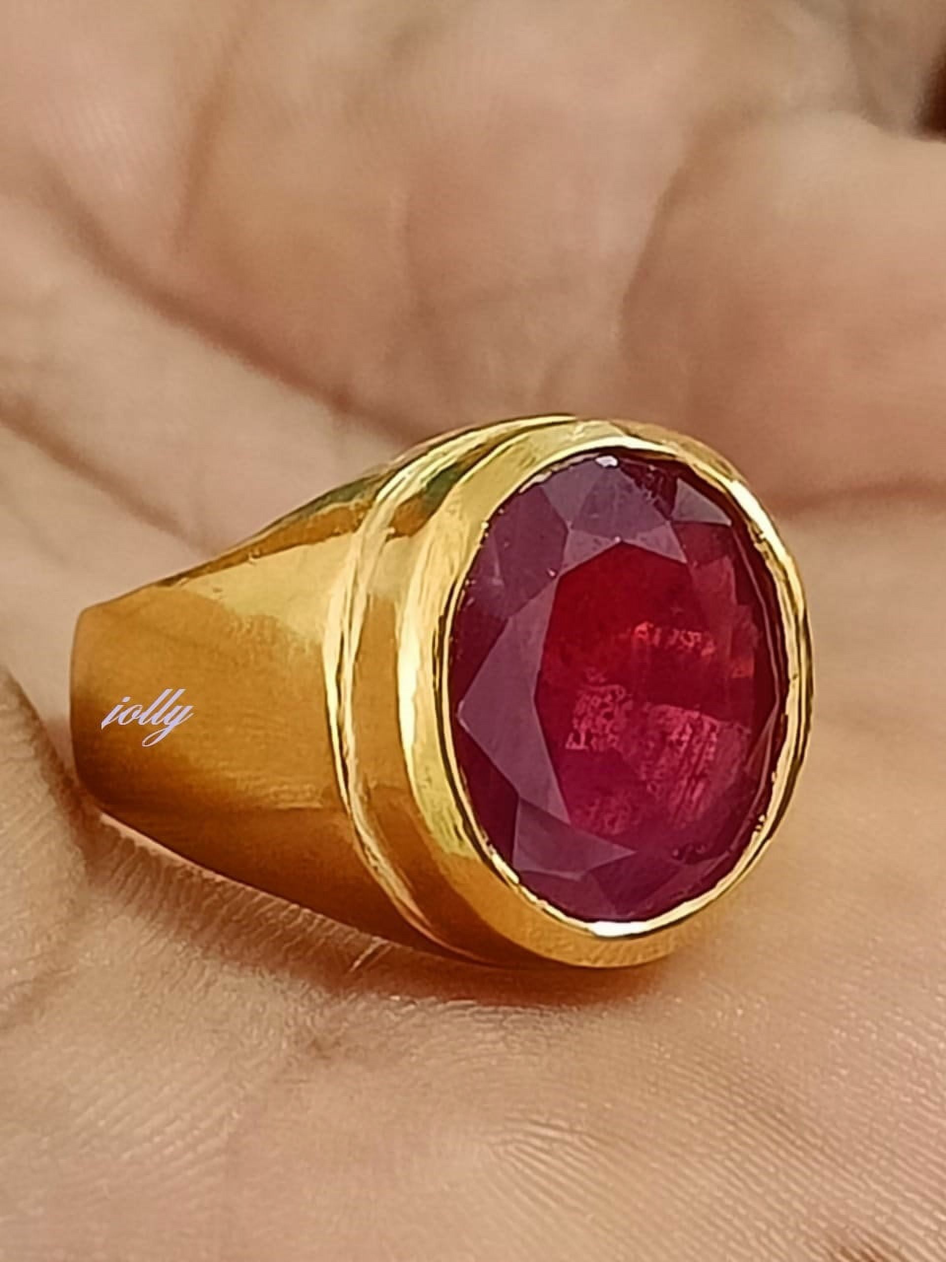 GORGEOUS! Certified AAA+ Quality Untreated Ruby Men's Ring, 14k Yellow ...