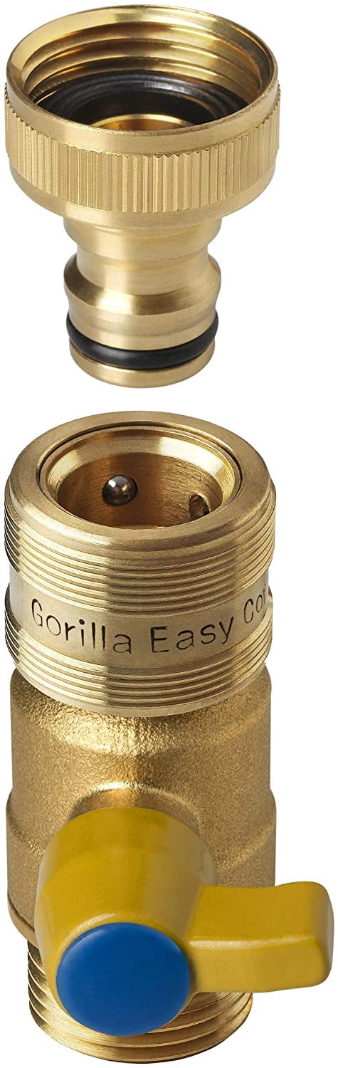 Gorilla Easy Connect Garden Hose Ball Valve, Brass Quick Connect ...
