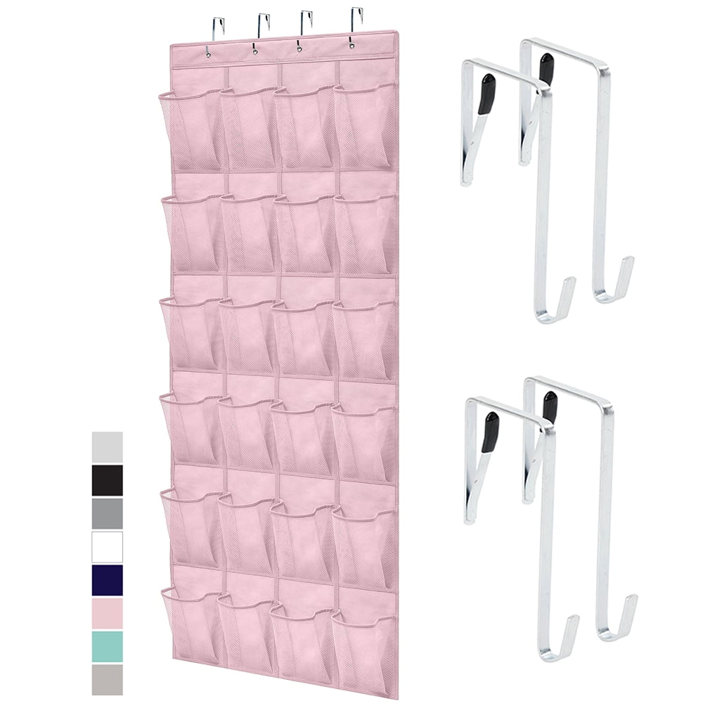GORILLA GRIP 24 Pocket Over the Door Shoe Organizer, Mesh Pockets, Up ...