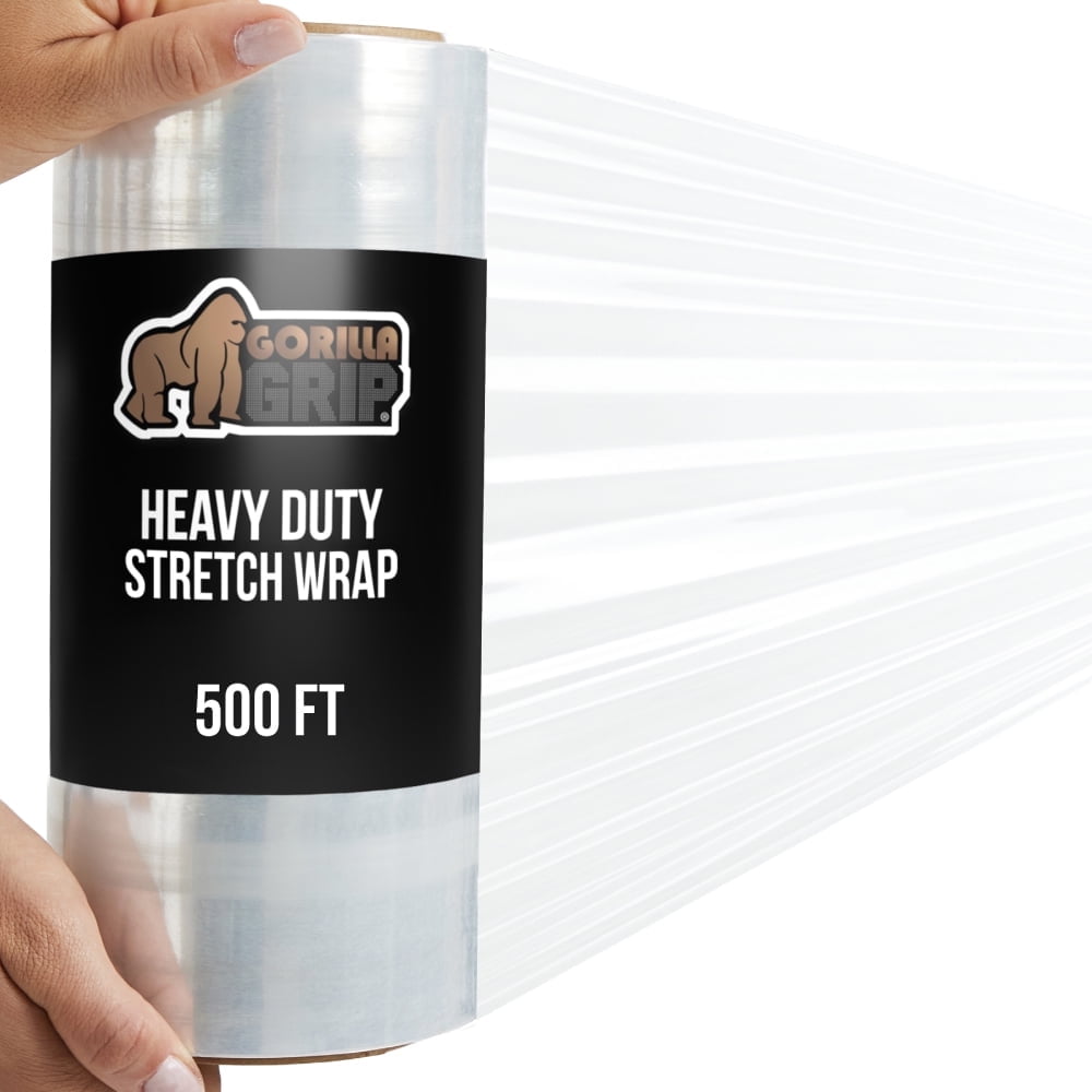 Gorilla Grip Heavy Duty 60 Gauge 500ft Clear Plastic Wrap 1 Pack ...