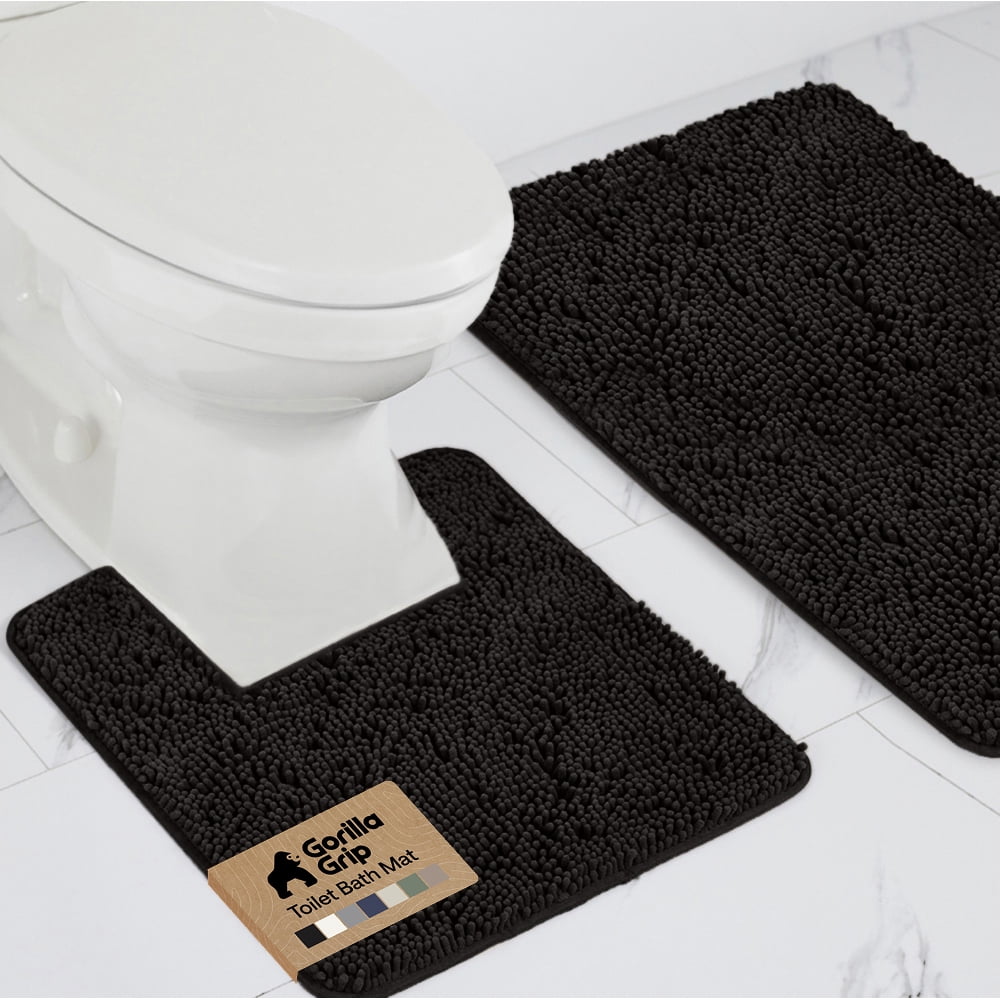 Gorilla Grip Bathroom Rug & Toilet Base Floor Rugs Set, Quick Dry Plush ...