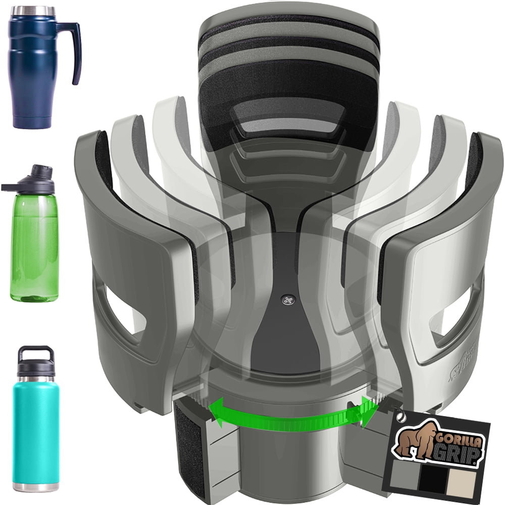 GORILLA GRIP Car Cup Holder Expander, Fits 18 to 48 oz Water Bottles ...