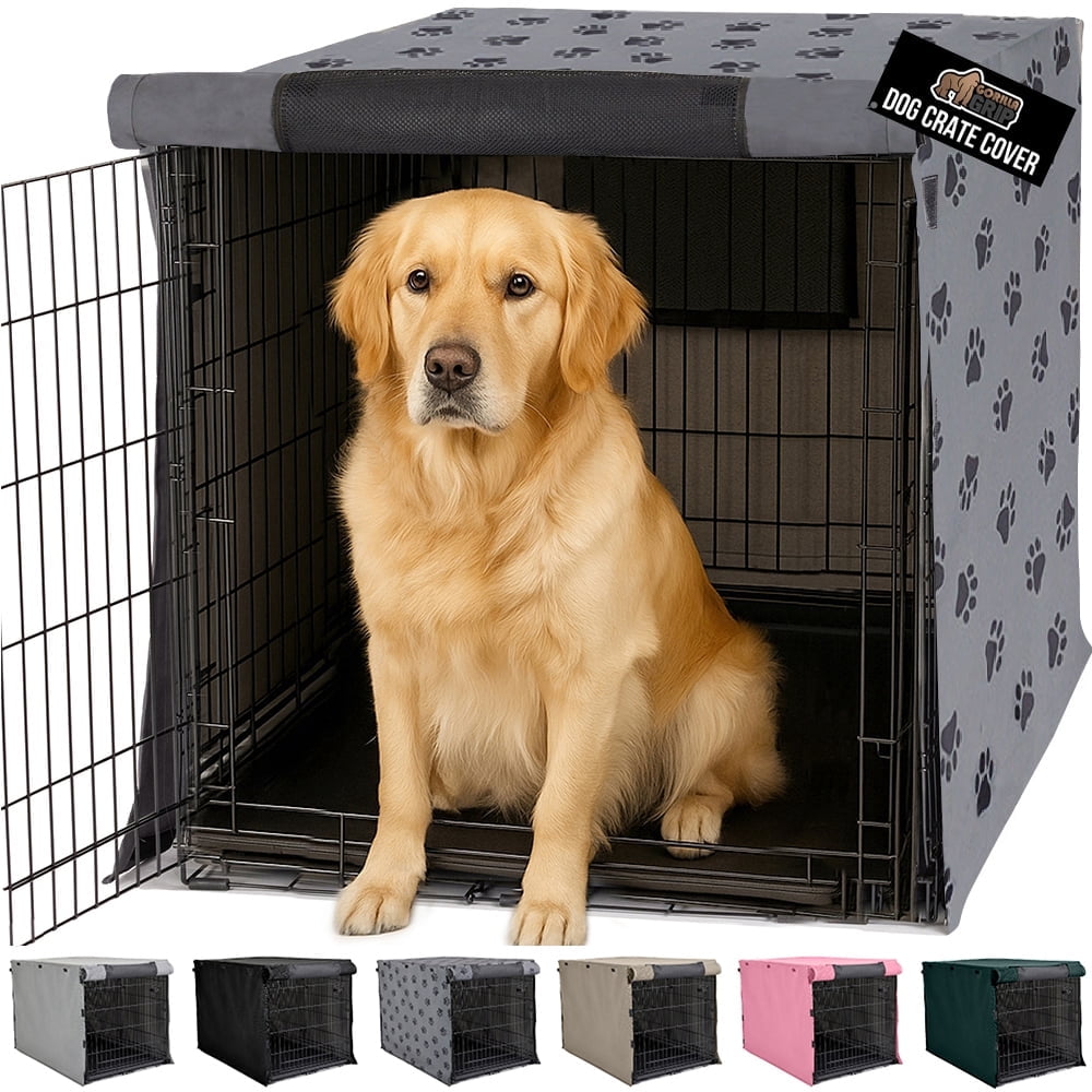 GORILLA GRIP Dog Crate Cover, Fits 42" Indoor Kennel Cage, Breathable ...