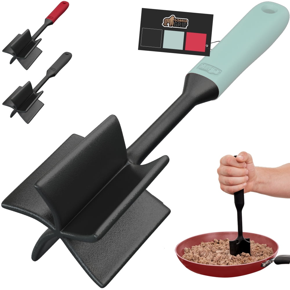 "Gorilla Grip Food Chopper, Ground Meat Smasher Tool, Durable Nylon, 11 ...