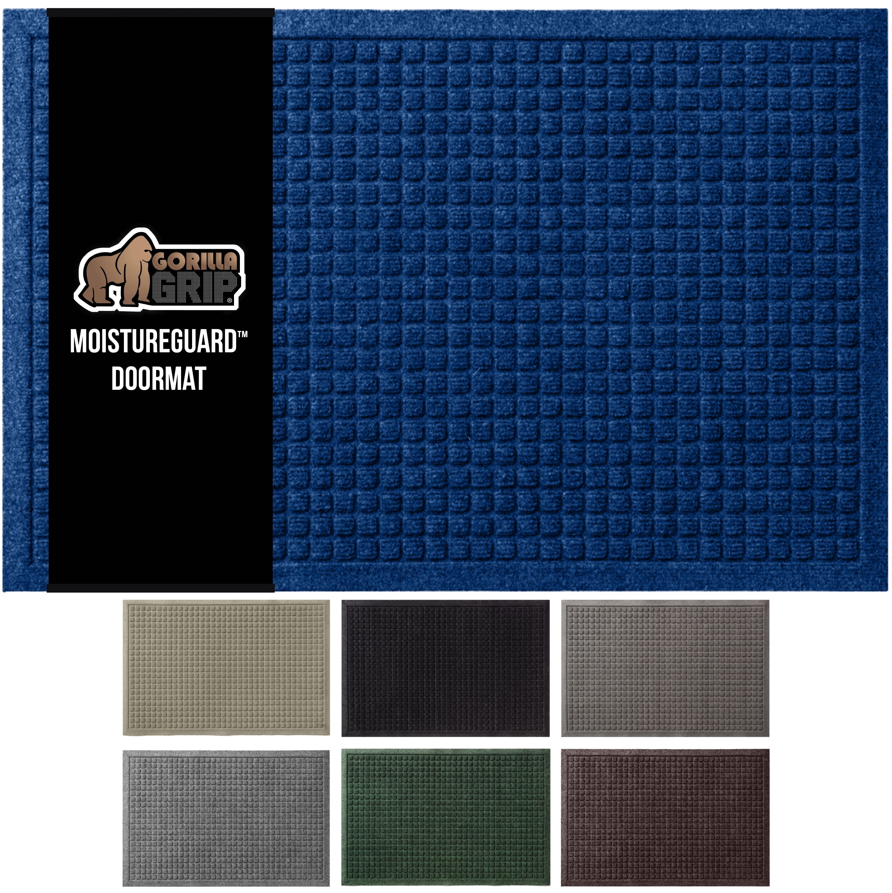GORILLA GRIP Moisture Guard Doormat, Indoor Outdoor Rubber Backed ...