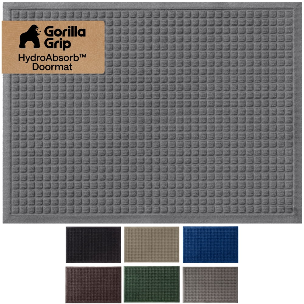 Gorilla Grip Moisture Guard Doormat, 29x17 inches, Gray, Ultra ...