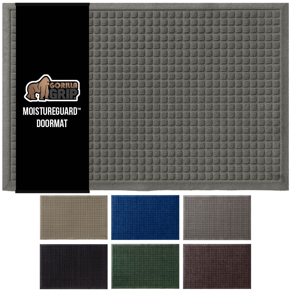 Gorilla Grip Moisture Guard Doormat, 29x17 inches, Gray, Ultra ...