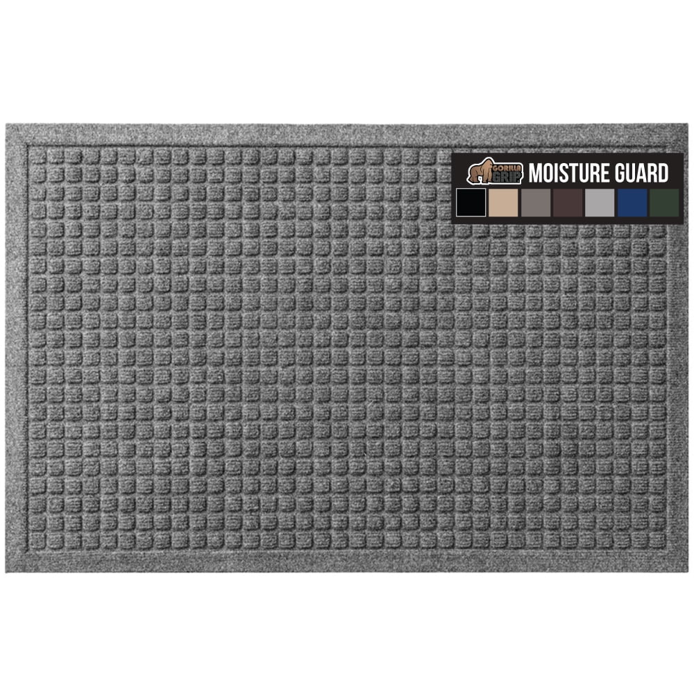 GORILLA GRIP Moisture Guard Doormat, Indoor Outdoor Rubber Backed ...