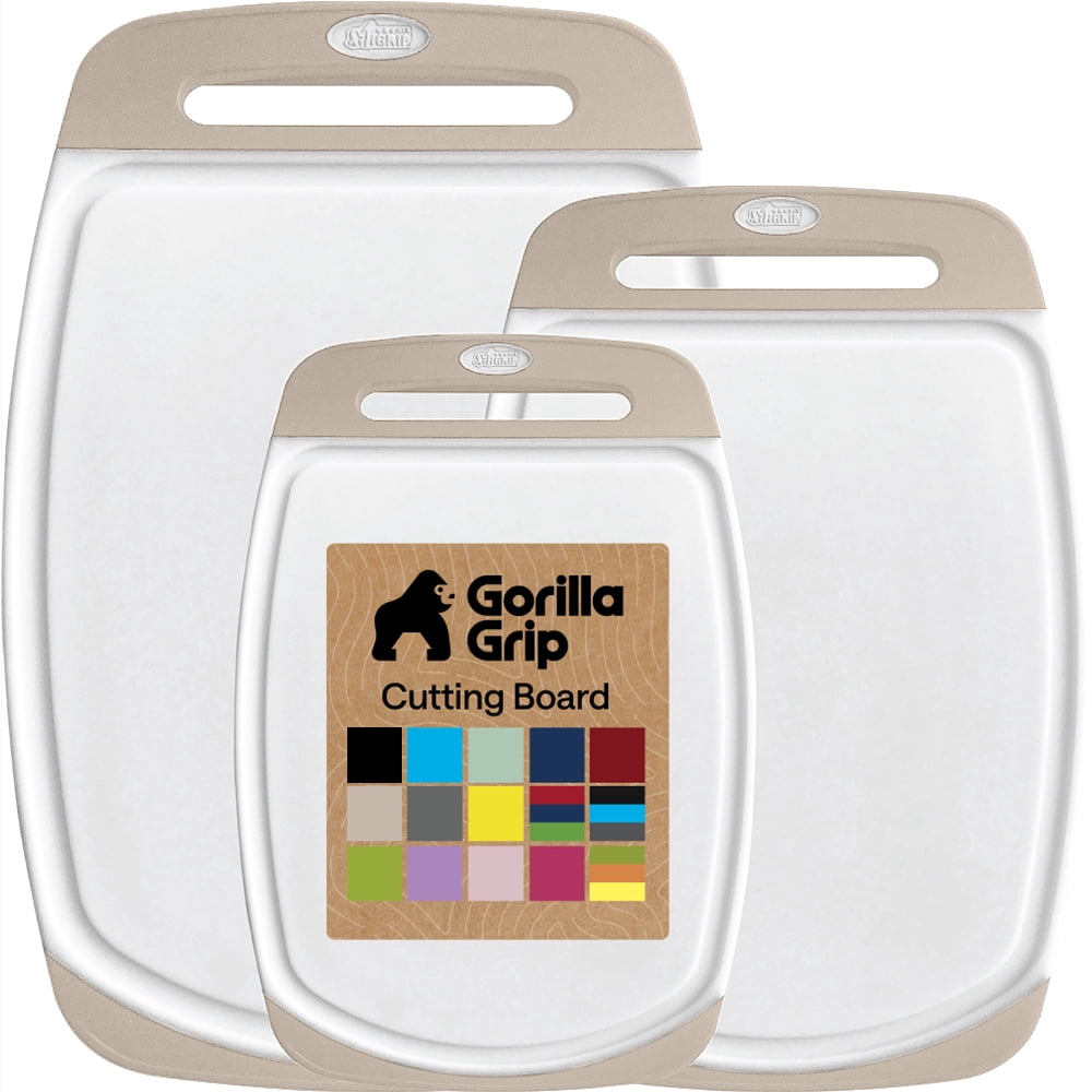 Gorilla Grip Reversible Kitchen Cutting Board Set of 3 with Juice ...
