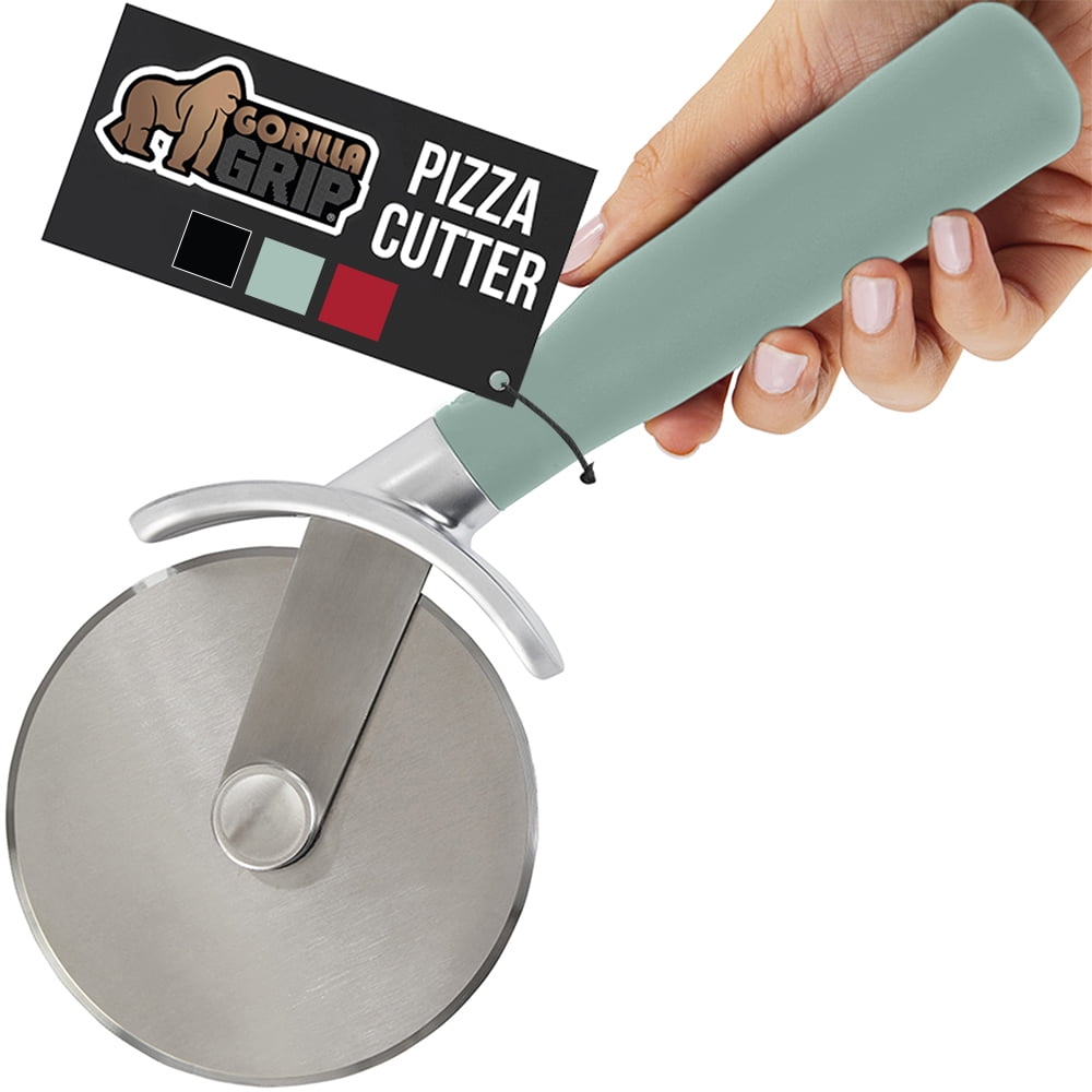 GORILLA GRIP Pizza Cutter Wheel, 9 Inch Pizza Pie Slicer, Rust ...