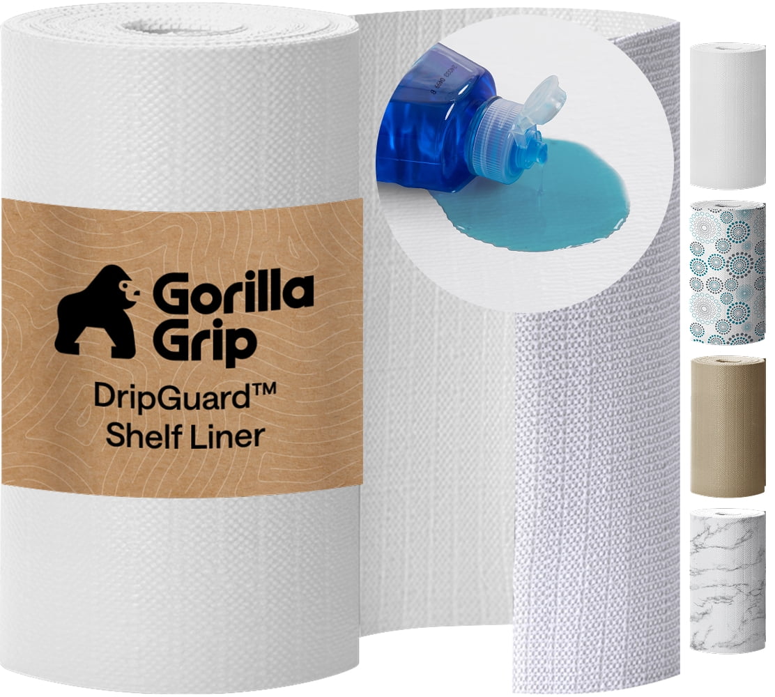Gorilla Grip Shelf Liner for Kitchen Cabinets Non Adhesive DripGuard ...
