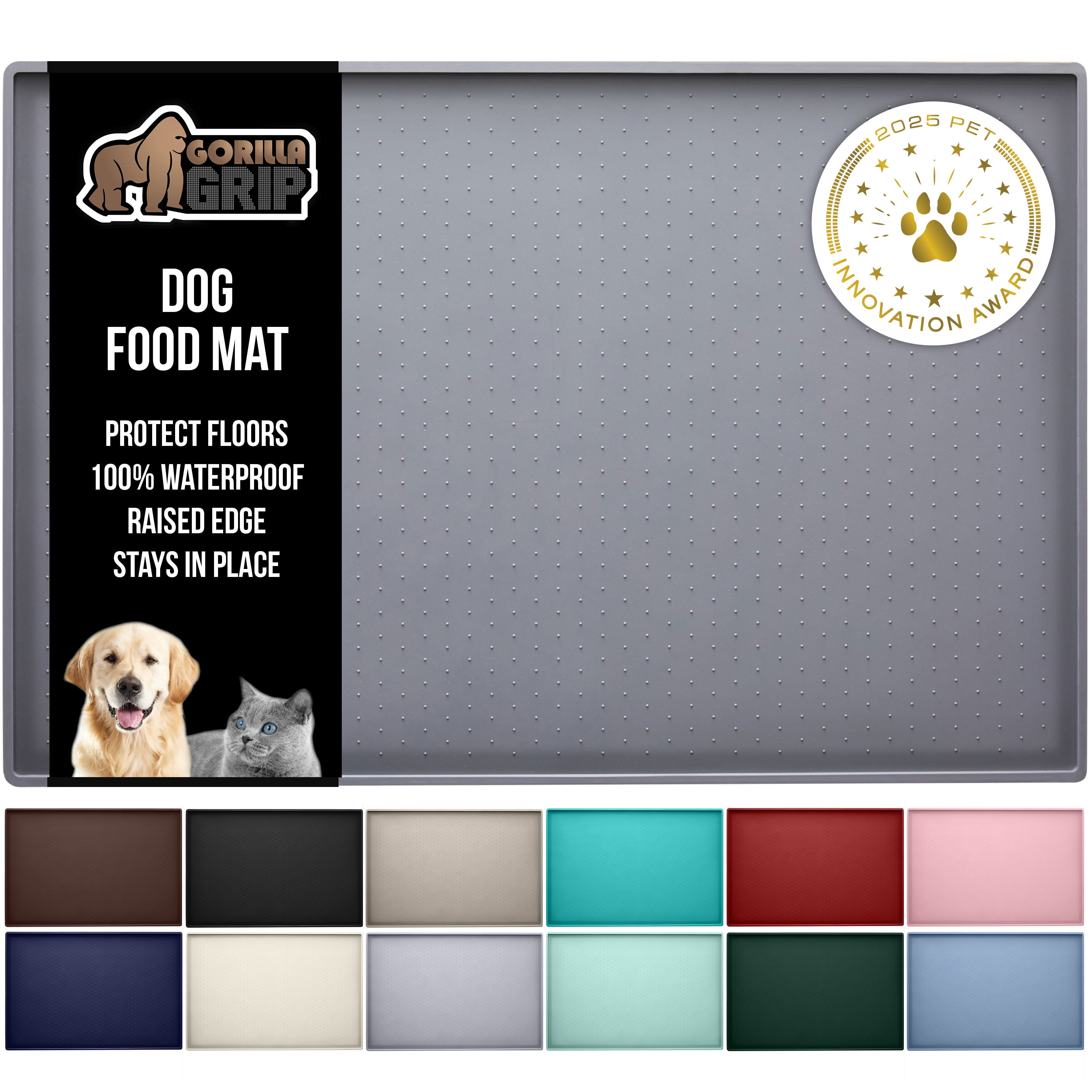Gorilla Grip Silicone Pet Feeding Mat, 16x10 inches, Waterproof, Slip ...