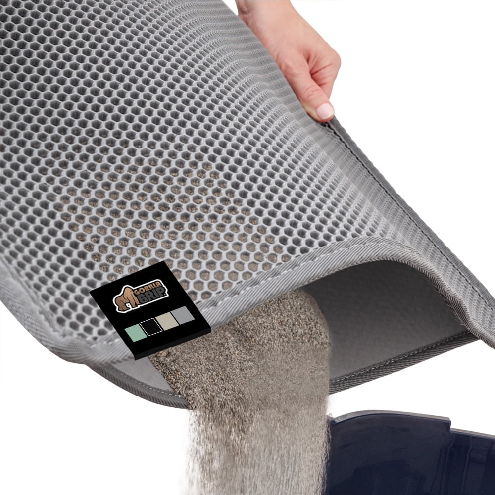 GORILLA GRIP Waterproof Cat Litter Mat, Easy to Clean Honeycomb Waste ...