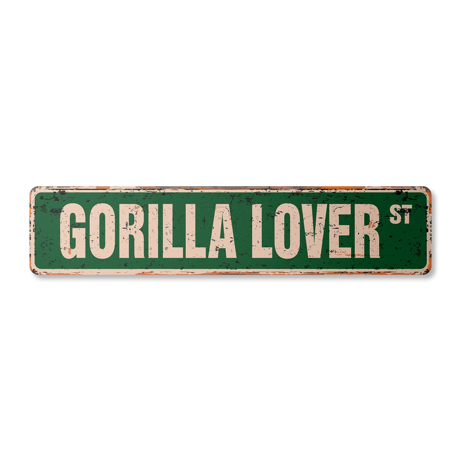 GORILLA LOVER Vintage Aluminum Street Sign animal zoo circus ape rustic ...
