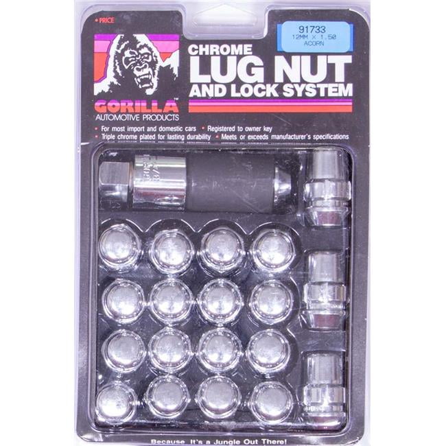 GORILLA Lug Nut and Lock System 12mmx1.50 Acorn Bulge - Walmart.com