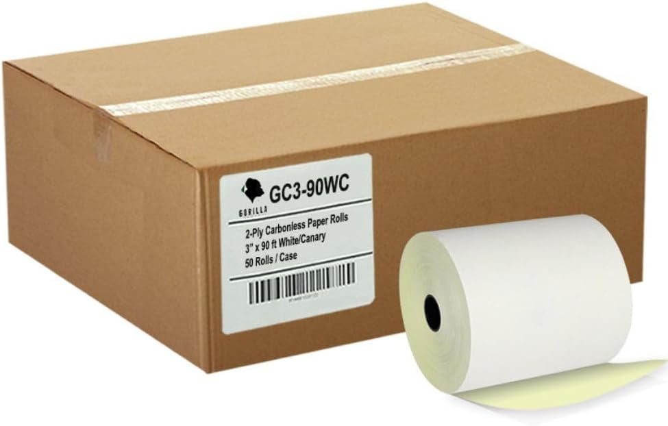 GORILLA SUPPLY Carbonless Kitchen Printer Paper Rolls, POS/Cash ...