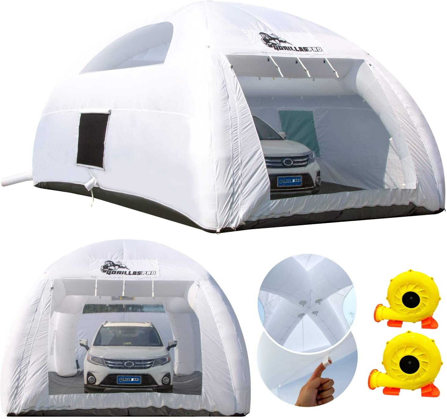 GORILLASPRO Mobile Inflatable Paint Booth 26x15x11Ft with 2 Blowers ...