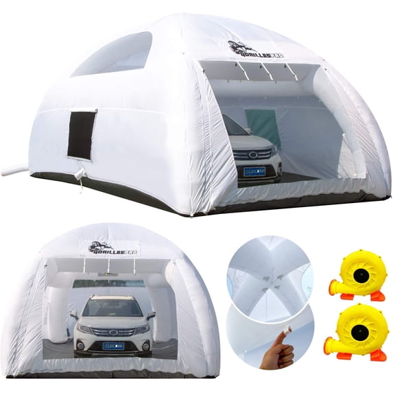 GORILLASPRO Mobile Inflatable Paint Booth 26x15x11Ft with 2 Blowers ...